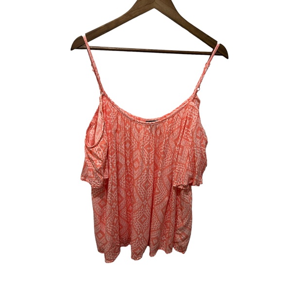 torrid | Tops | Torrid Peachy Orange White Boho Spaghetti Strap Flowy ...